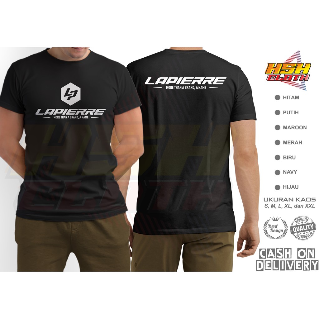 Jual Baju Kaos Pria Distro Sablon DTF Lapierre Logo Sepeda Sport Gowes ...