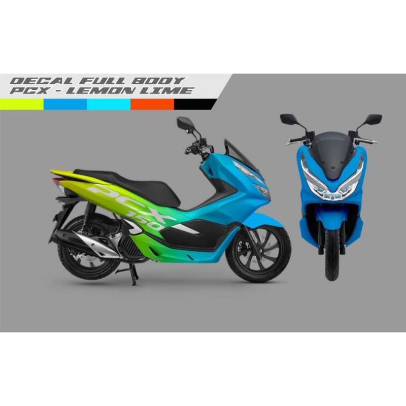 Jual DECAL PCX 150 FULL BODY GRADASI MOTIP LIGHT BLUE YELLOW CUSTOM PCX ...