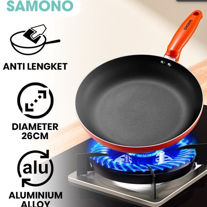 Jual Wajan Teflon Anti Lengket Alumunium Alloy Fry Pan 26cm Samono ...