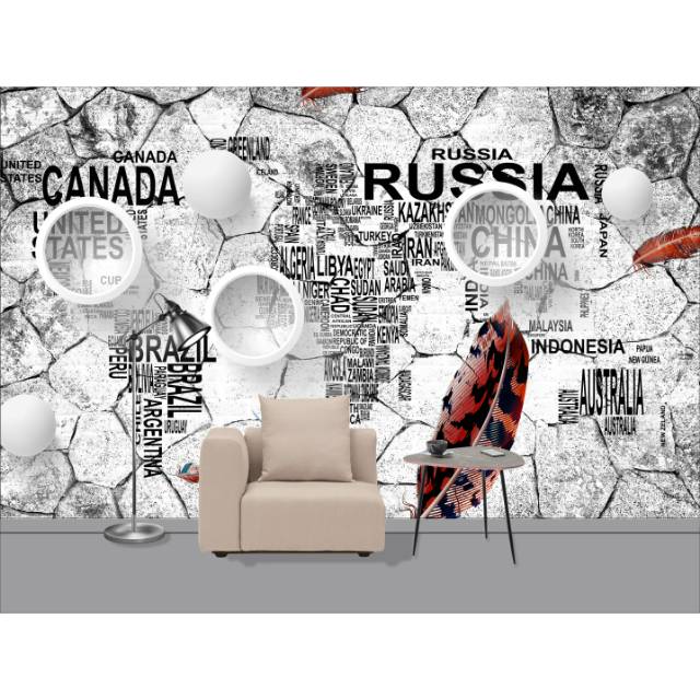 Jual Wallpaper3dcustom tema peta dunia | Shopee Indonesia