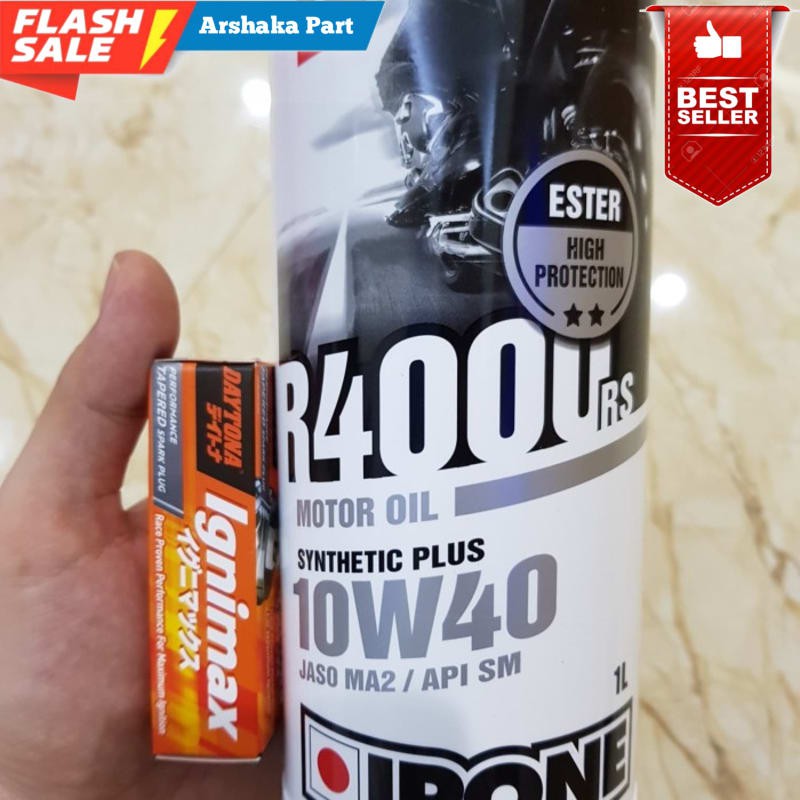 Jual PROMO!!! OLI MESIN MOTOR IPONE R4000 RS 10W40 1L FRANCE PASTI ASLI ...