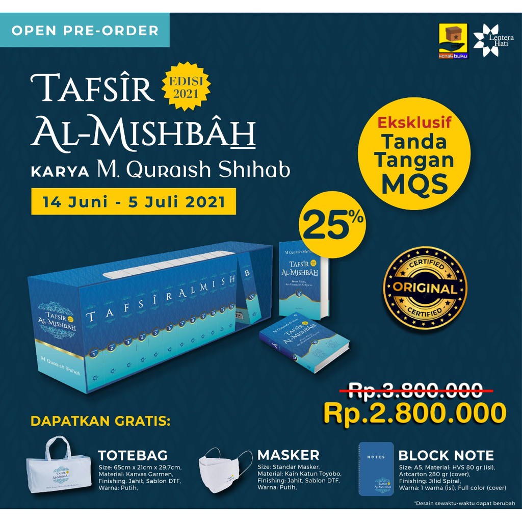 Jual Tafsir Al Mishbah - M. Quraish Shihab / BOXSET / LIMITED EDITION / EDISI NEW 2021 | Shopee ...