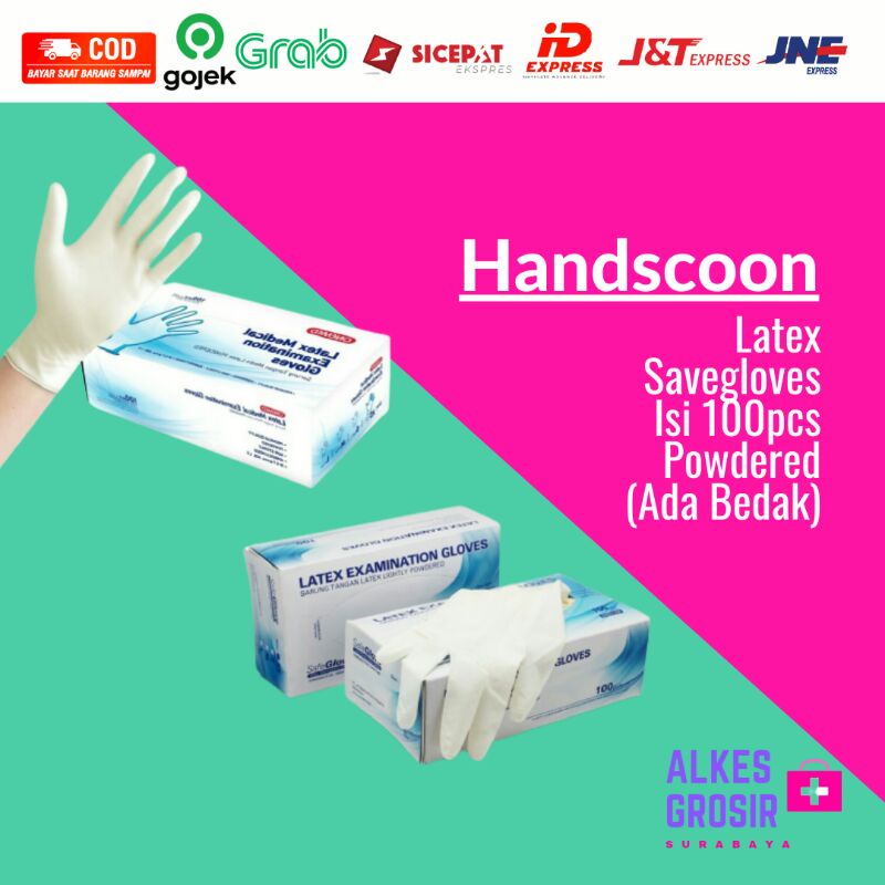 Jual Handscon Sarung Tangan Latex Safeglove Onemed isi 100pcs ...