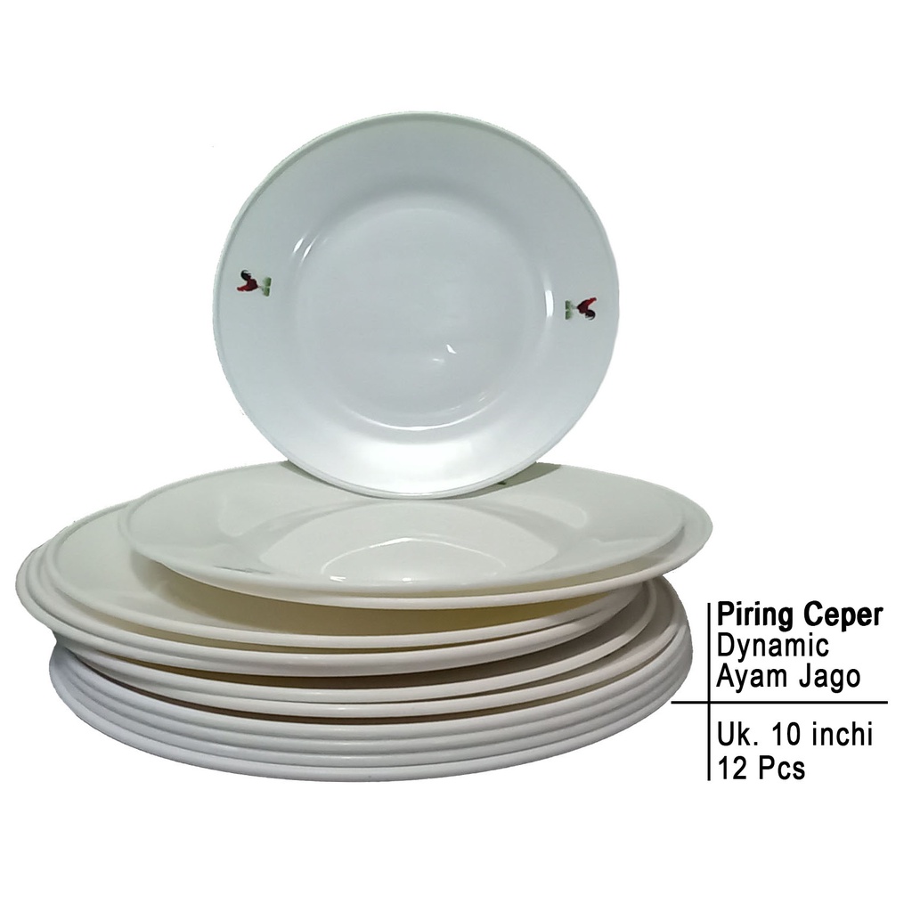 Jual Piring Ceper Plastik Dynamic Ayam Jago 1 Lusin Uk.25 cm | Shopee ...