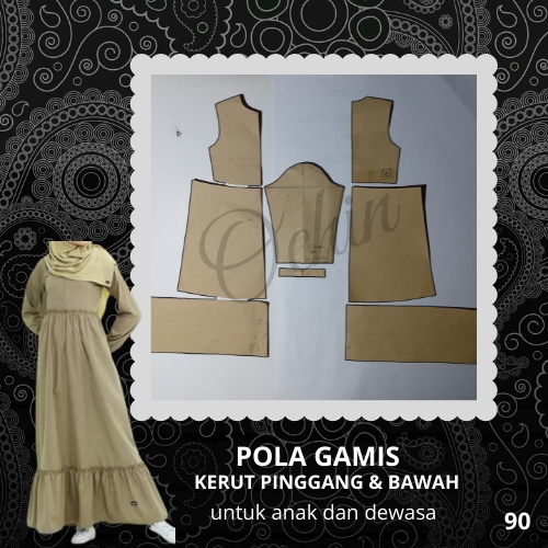 Jual Pola Gamis Kerut Pinggang dan Rempel Bawah untuk Anak dan Dewasa | Shopee Indonesia