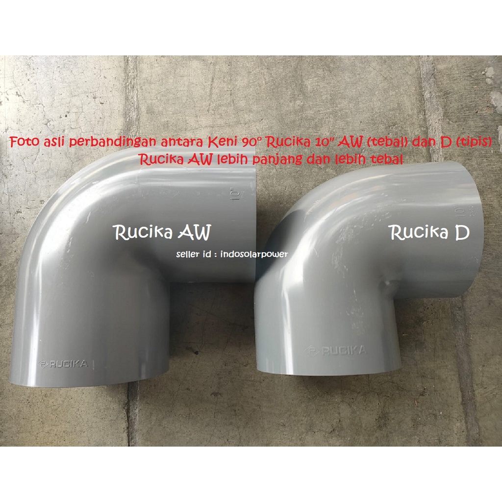 Jual Elbow PVC 90 derajat RUCIKA 10" 10 inch Knee Keni Knie siku L ada D AW sambungan pipa air ...