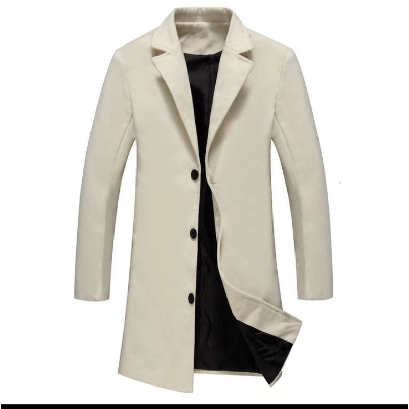 Jual PREMIUM Jas blazer jubah panjang pria/long coat pria/katun flecee ...