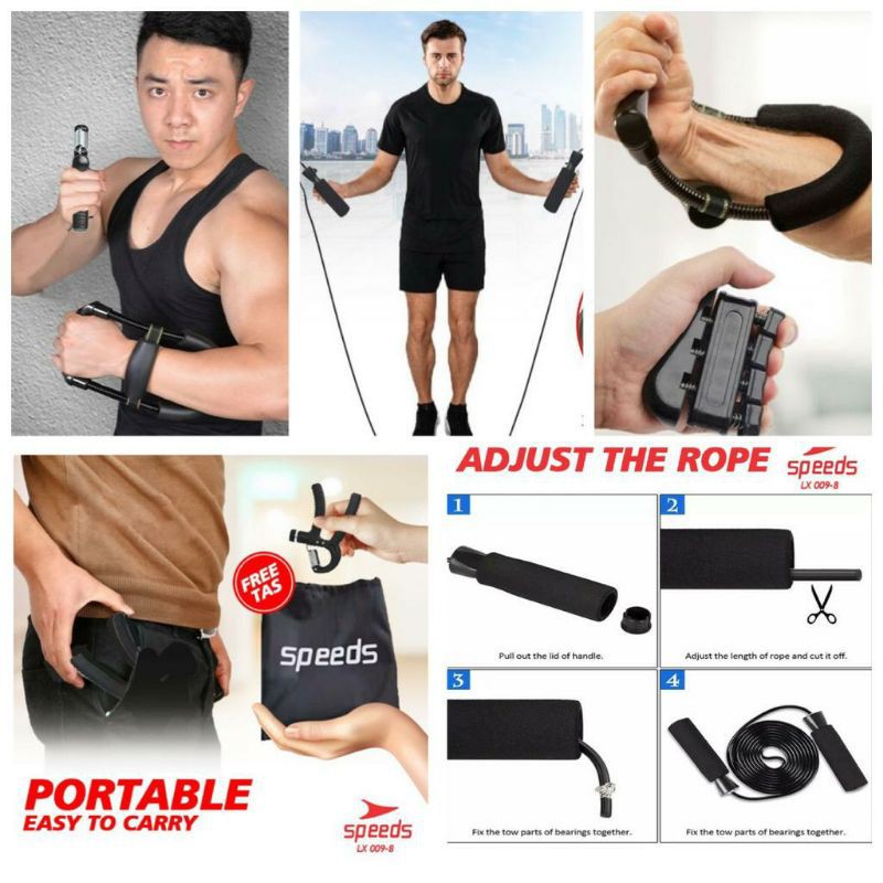 Jual Set 4in1 Alat Bantu Olahraga Latih Otot Lengan Tangan 5-60kg ...