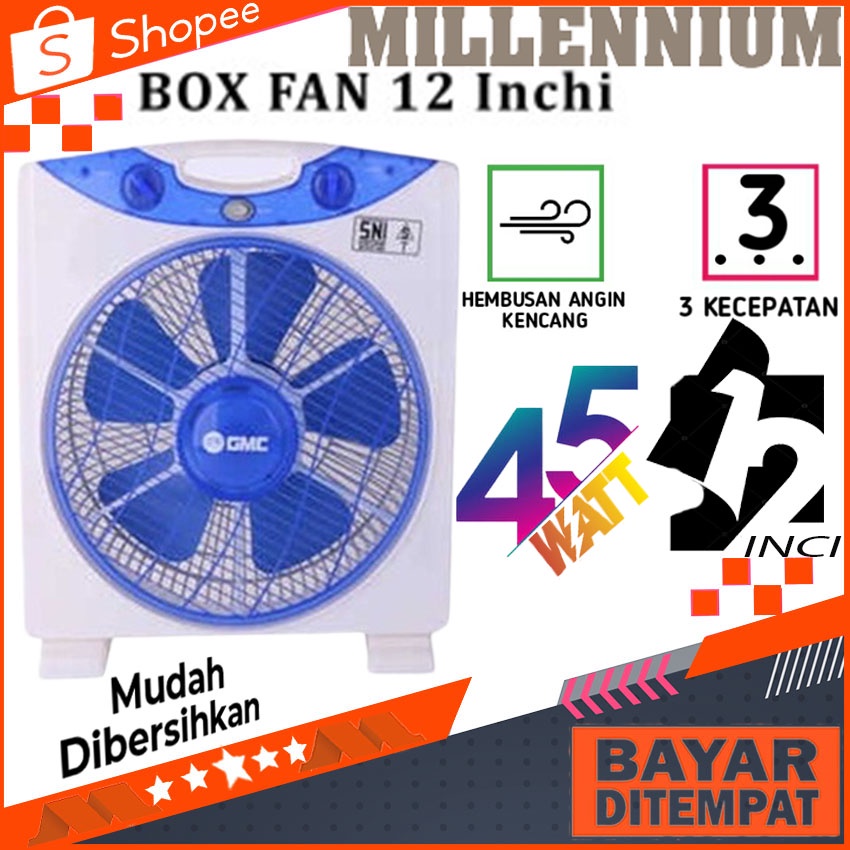 Jual Kipas Angin Meja /Lantai/Model Kotak/ Box Fan GMC Ukuran 12 Inch ...
