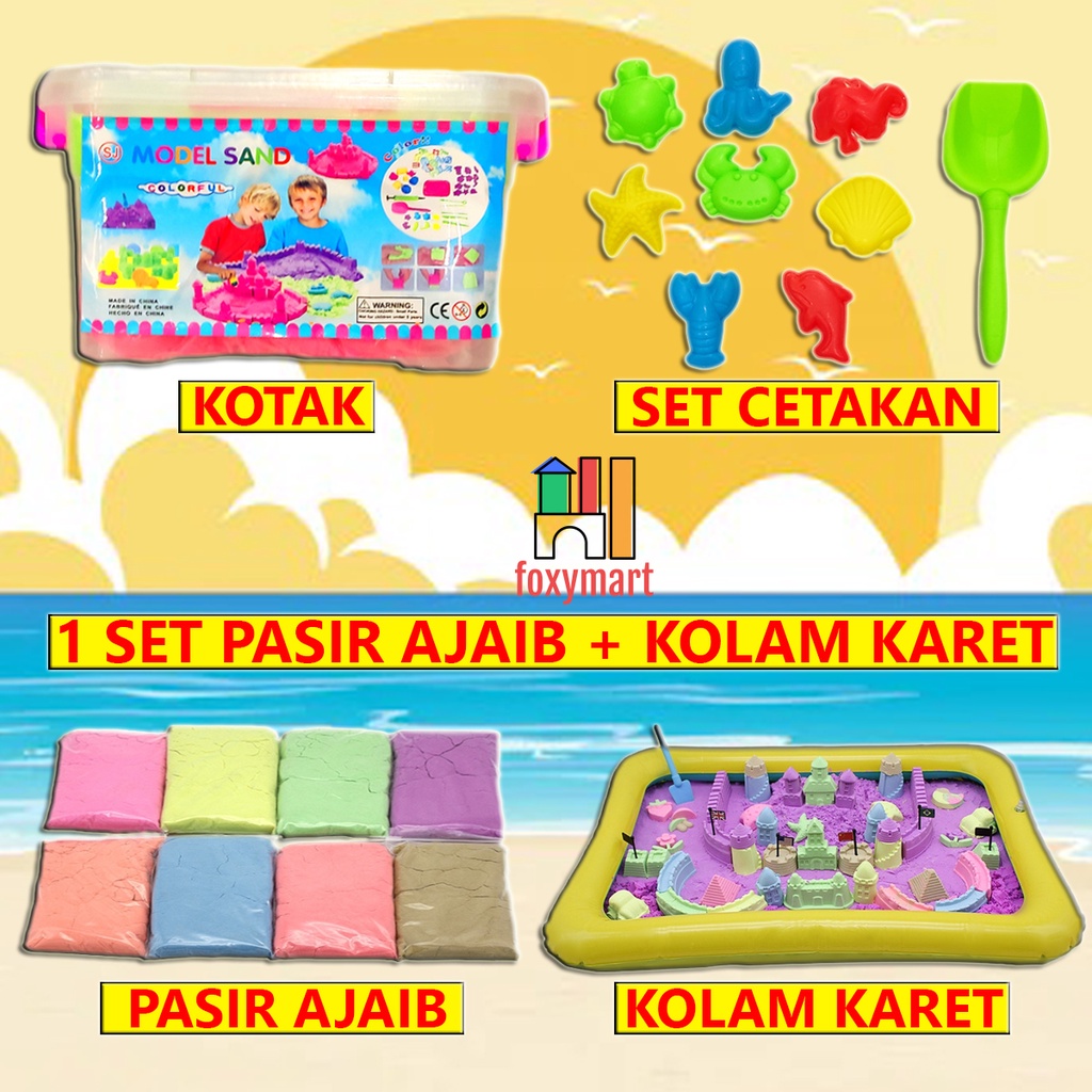 Jual PROMO 1 SET PASIR AJAIB / MAGIC SAND 1 KG bisa 2 Warna TATAKAN ...