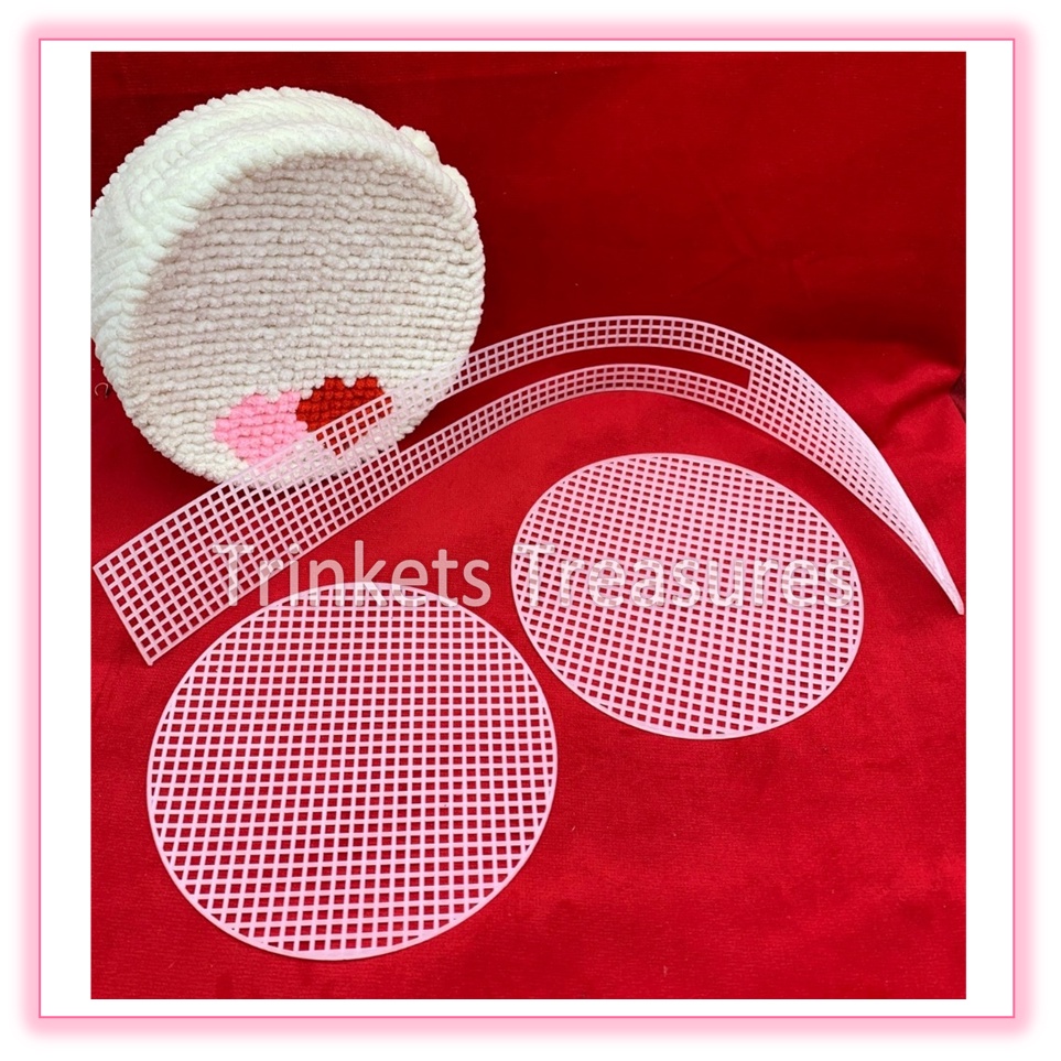 Jual Kanvas plastik bulat canvas tas bulat jarung rajut bulat round bag ...