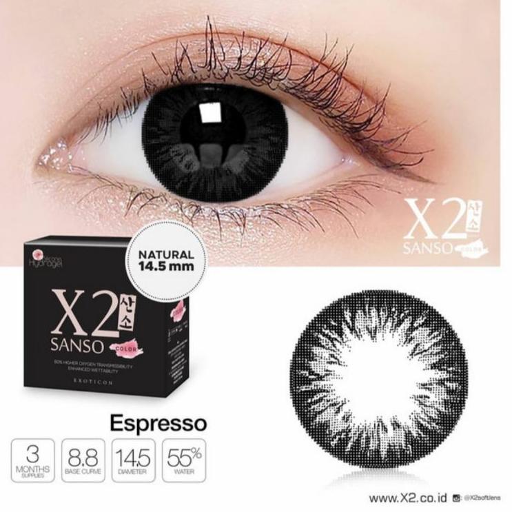 Jual softlens X2 Sanso Black Series / Softlen Warna X2 Sanso / Soflen ...