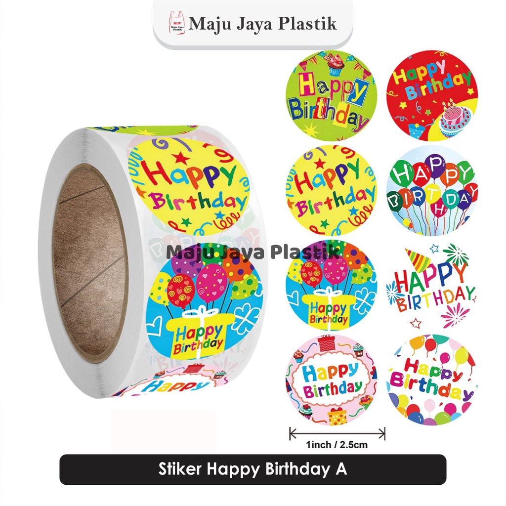 Jual Sticker Ulang Tahun Happy Birthday Per 10 PCS Label Stiker Murah ...