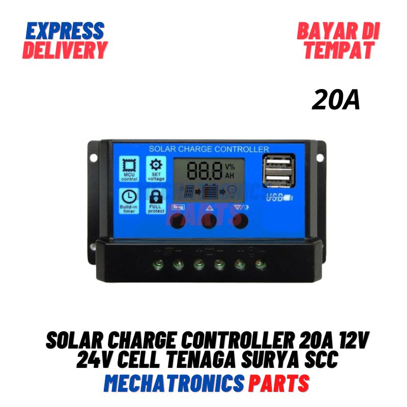 Jual Solar Charge Controller 20A 12v 24v Cell Tenaga Surya SCC | Shopee ...