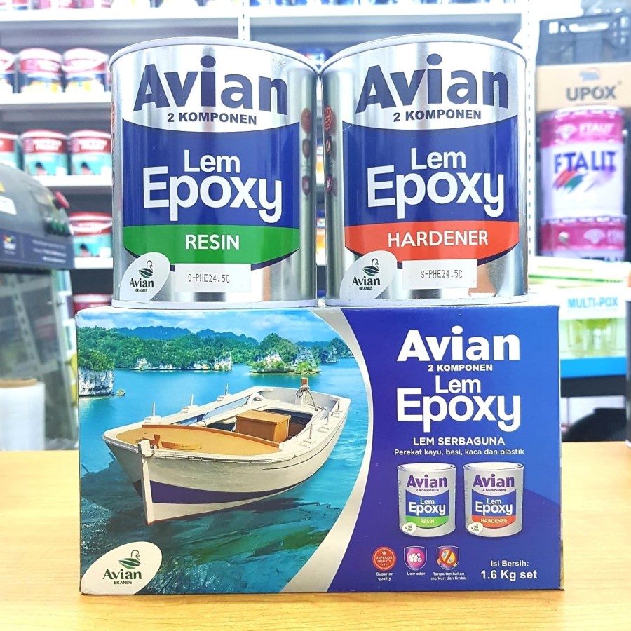 Jual Lem Epoxy Avian 1,6Kg E Poxy Lem Kayu Besi Logam Kaca Serbaguna ...