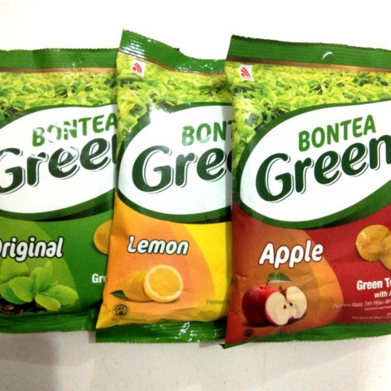Jual Permen Bontea Green isi 50 biji ori/green tea, apel, lemon ...