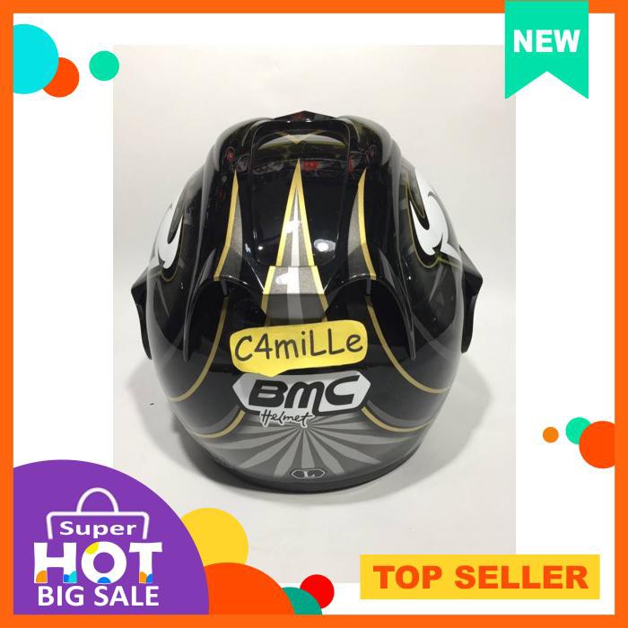 Jual Helm Bmc Jazz Motif 13 Black Gun Metal Full Face | Shopee Indonesia