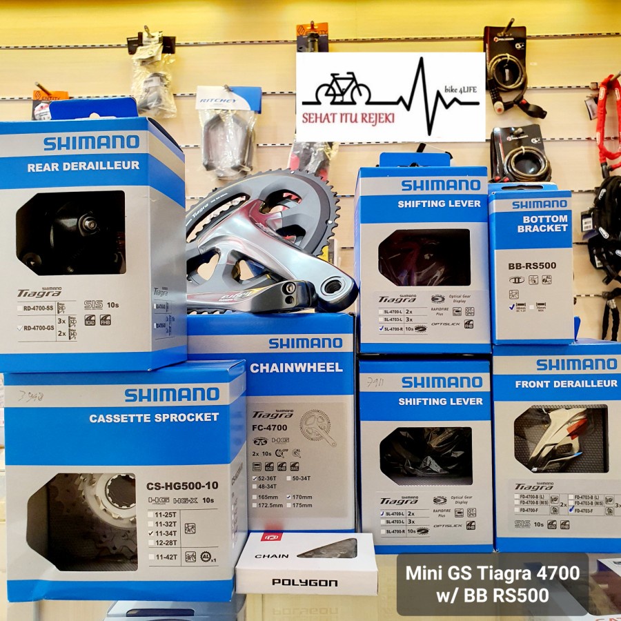 Jual GROUPSET SHIMANO TIAGRA 4700 52/36T 2X10 SPEED 11-34T FLAT BAR ...