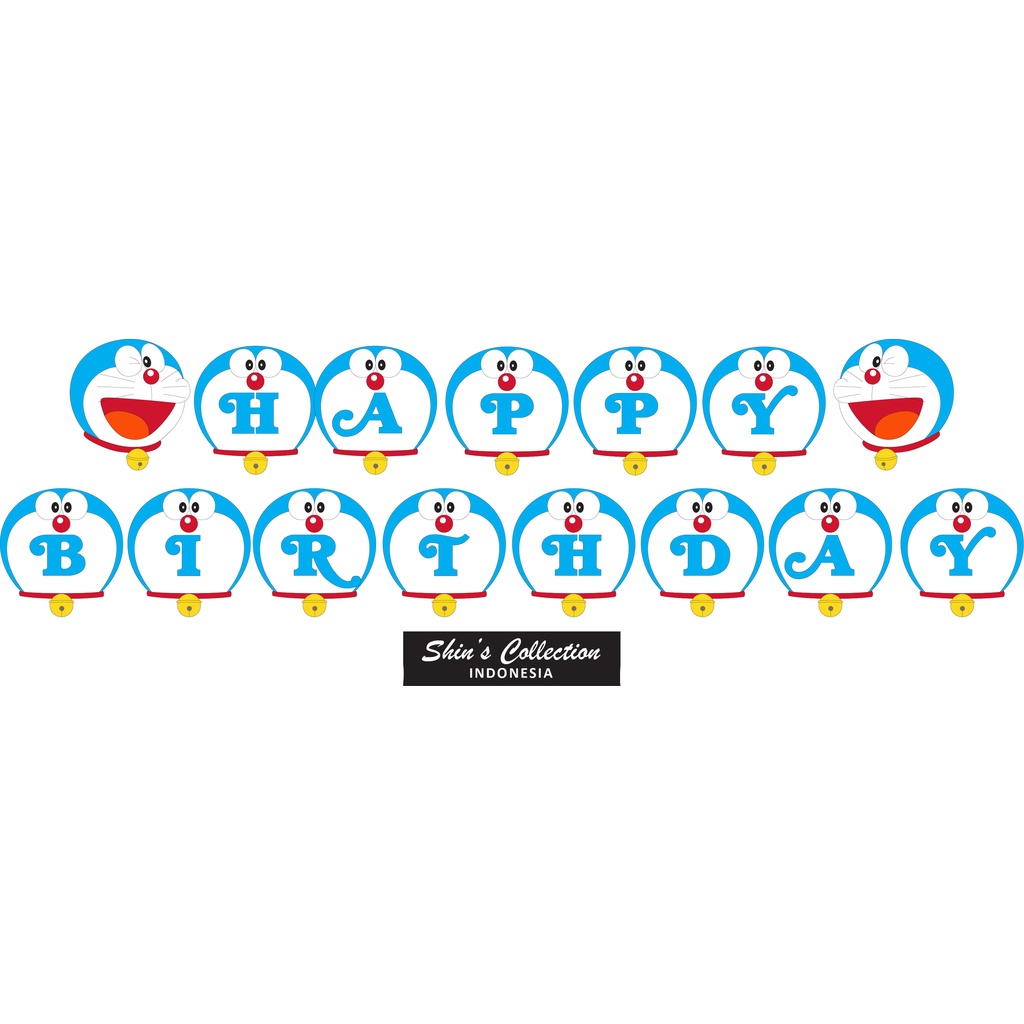 Jual Banner happy birthday Doraemon set | Shopee Indonesia