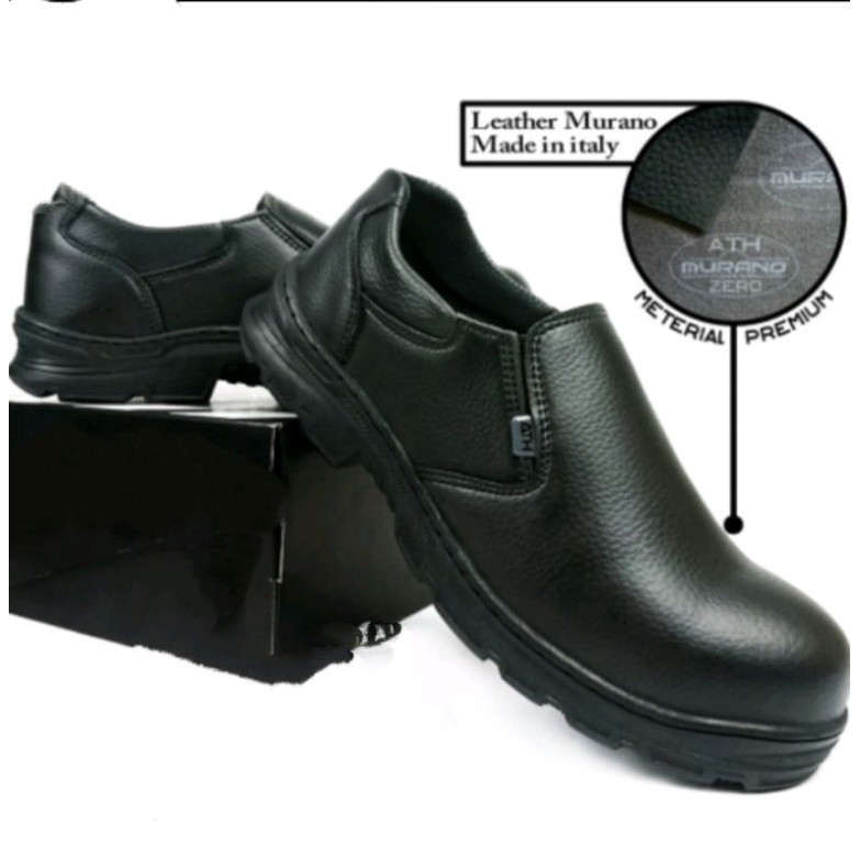 Jual Sepatu Safety Slip On Septi Pria Ujung besi Septy Slop Selop Kerja ...