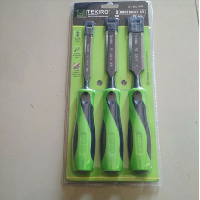 Jual Tekiro WOOD CHISEL SET 3 PCS - 1/2 ,3/4, 1 Inch - TEKIRO PAHAT ...
