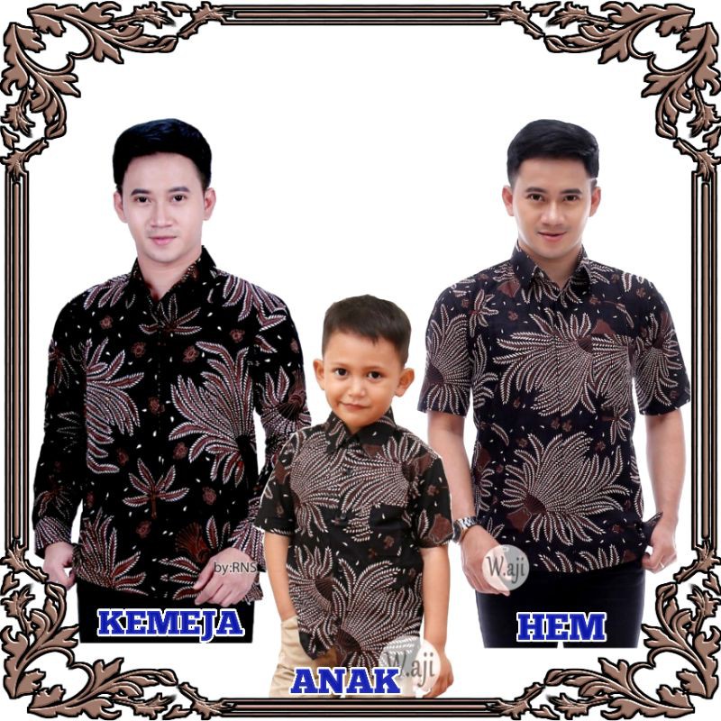Jual BAJU COUPLE AYAH DAN ANAK TERBARU MOTIF PADI IKAT, BAJU BATIK ...