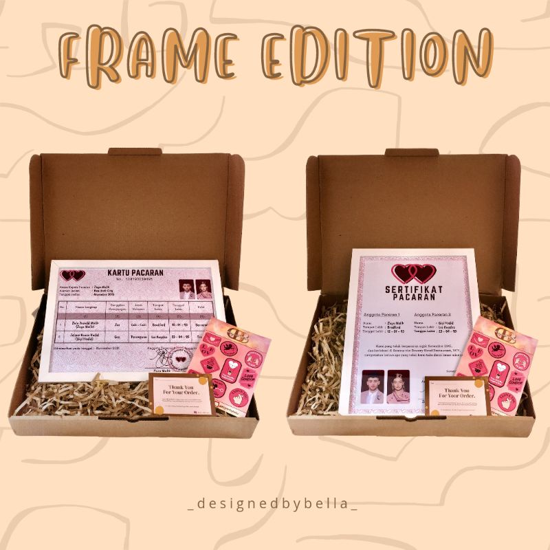 Jual [FRAME EDITION] Kartu Pacaran | Sertifikat Pacaran | Shopee Indonesia