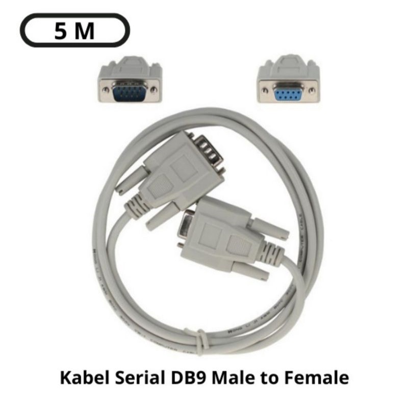Jual Kabel Serial db9 Male-Female 5 meter/Serial RS-232 Male - Female ...