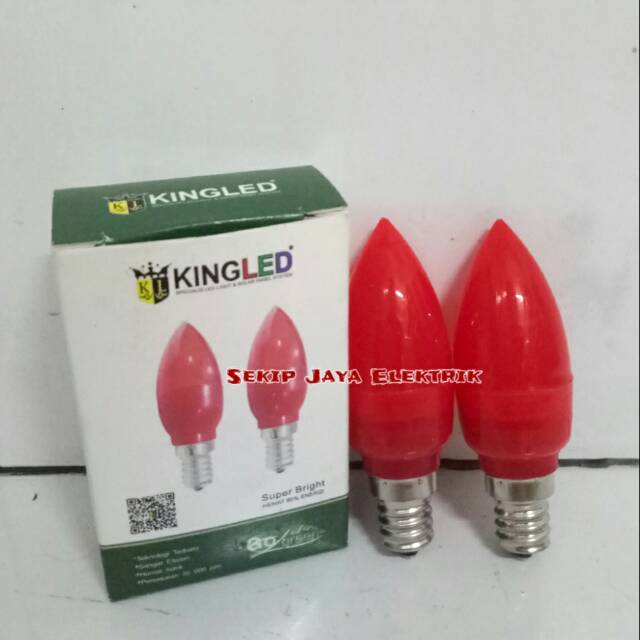 Jual Bola Lampu Sembahyang Led cabe Warna Merah Kingled / Surya E12 ...