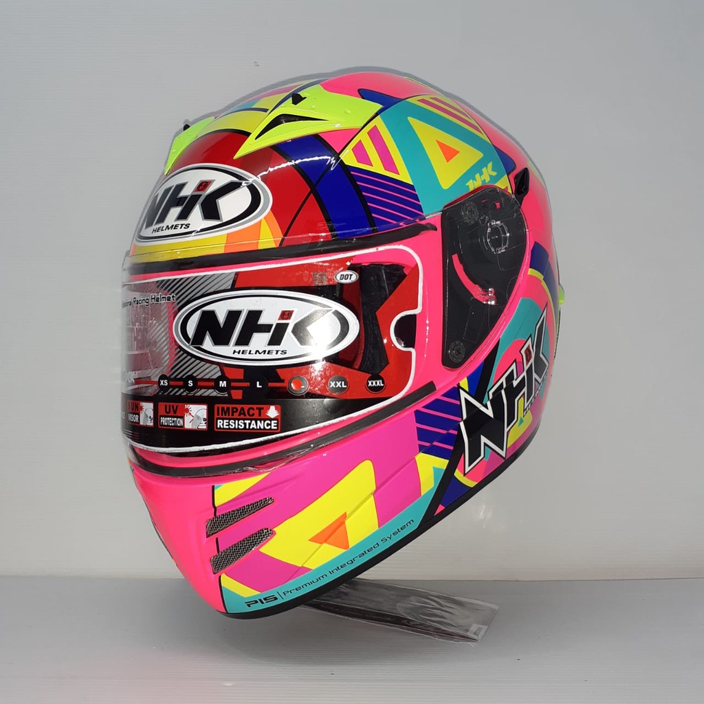 Jual HELM NHK FULL FACE NHK TERMINATOR MOTIF PIGMENT PINK FLO | Shopee ...