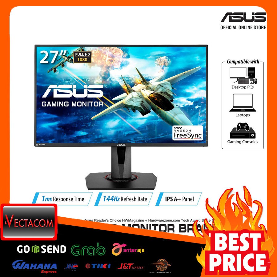 Jual Monitor LED Gaming Asus VG279Q 27" 1920x1080 1ms 144Hz IPS HDMI DP ...