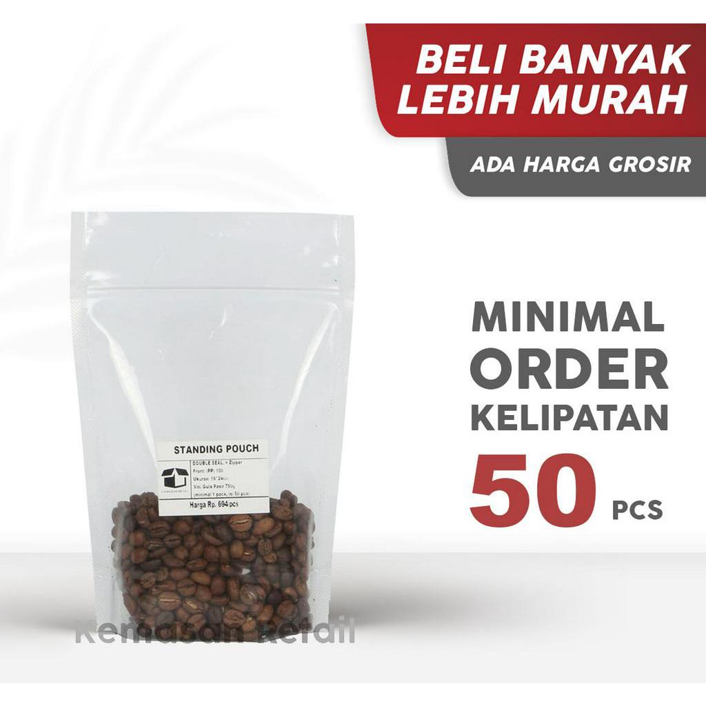 Jual Standing Pouch Klip PP Bening Double Seal 16x24 cm (750g ...