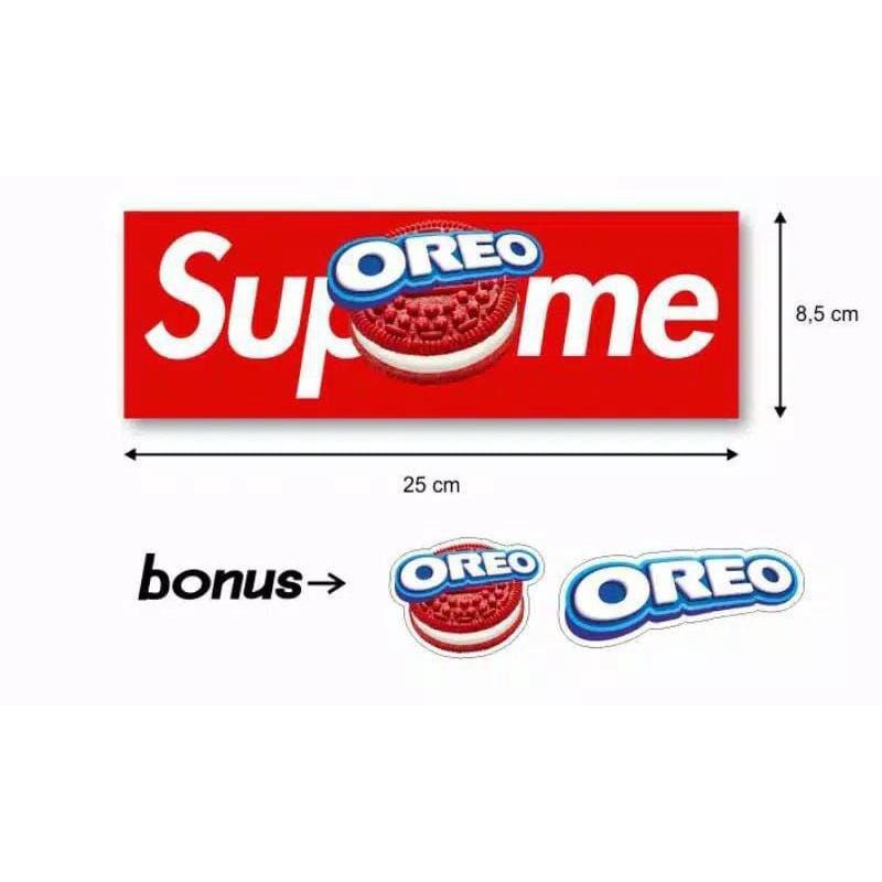Jual Stiker Printing Supreme Oreo uk lbr 10cm x P25cm | Shopee Indonesia