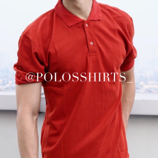 Jual MERAH BATA - BAJU KERAH POLOS, WANGKI POLOS | Shopee Indonesia