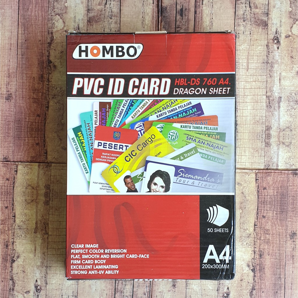 Jual Kertas PVC HOMBO A4 50 Set / Bahan ID Card / PVC ID Card 200 x ...