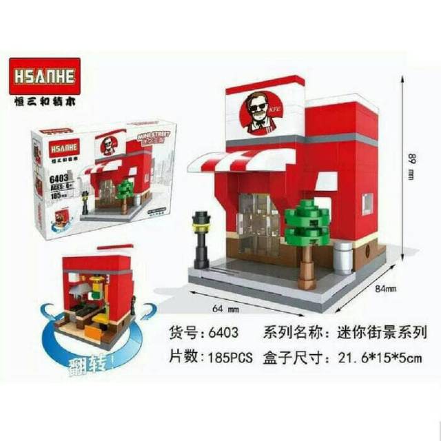 Jual block sembo blok kfc mini street isi 185 pcs block pizza 7 eleven | Shopee Indonesia
