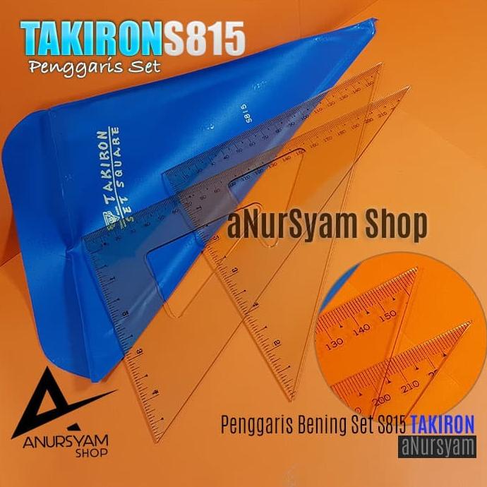 Jual Penggaris Segitiga Set Bening TAKIRON S815 (Isi 2 pcs) / Mistar Set anursy44 Segera ...