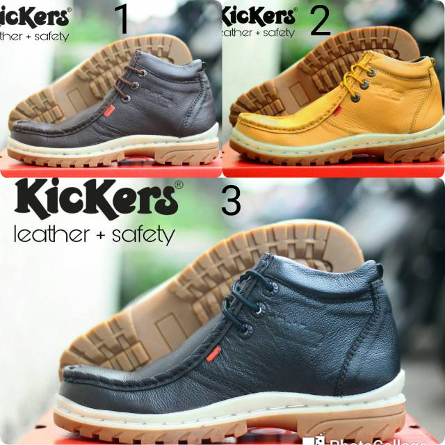 Jual Sepatu boots safety kickers full kulit pria proyek gunung tactical ...
