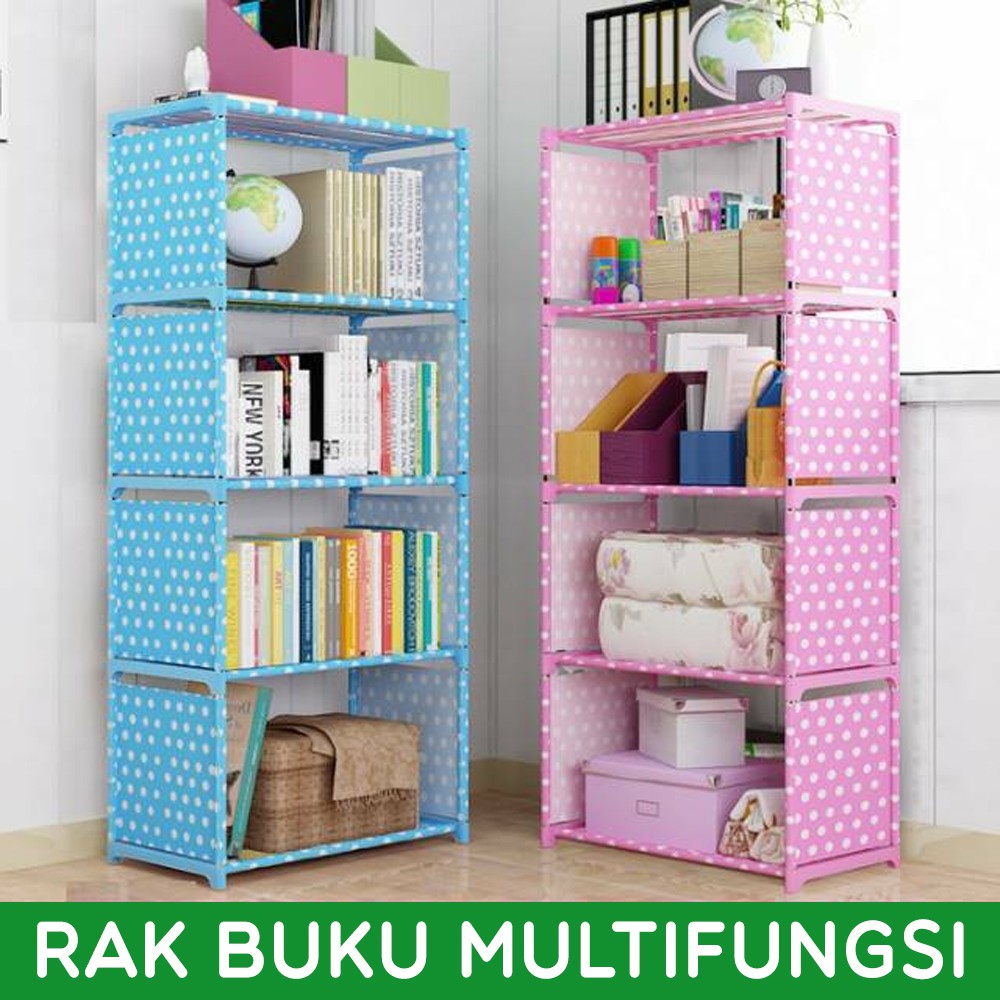 Jual Rak Buku Serbaguna 5 Tingkat 4 Susun Rak Buku Portable Lemari ...