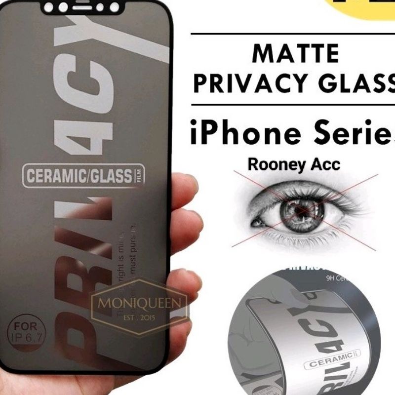 Jual PELINDUNG LAYAR MATTE PRIVACY AntiSpy Nano CERAMIC SHIELD TEMPERED GLASS IPHONE TEMPERED ...