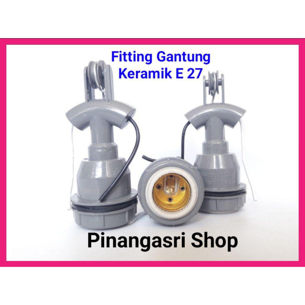 Jual Fitting Lampu Gantung Keramik Fitting Keramik E27 Fiting Kap Lampu | Shopee Indonesia
