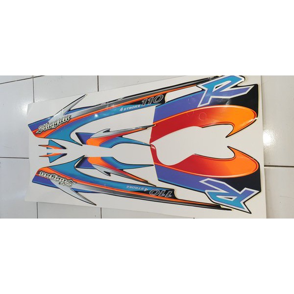 Jual striping sticker suzuki shogun kebo 110 R th 99 biru orange copy ...