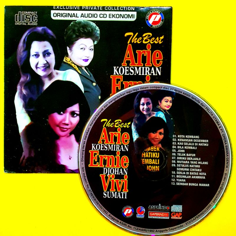 Jual Kaset Cd Audio Musik 13 Lagu Pop Lawas Arie Koesmiran Ernie