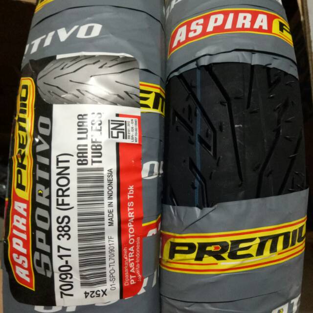 Jual ban luar motor 70/90/17 tubeless sportivo aspira premio | Shopee Indonesia
