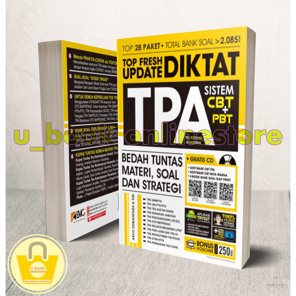 Jual BUKU TOP FRESH UPDATE DIKTAT TPA SISTEM CBT + PBT (ORIGNAL BOOK+CD ...