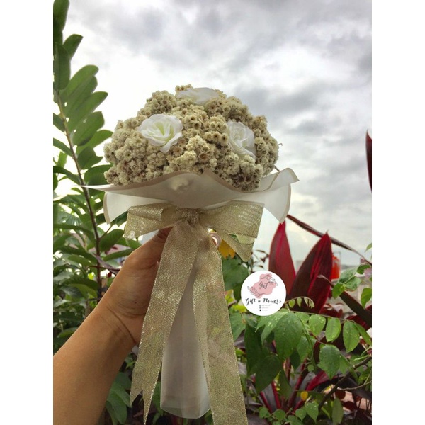 Jual Bouquet bunga edelweis kering / buket bunga prewed | Shopee Indonesia