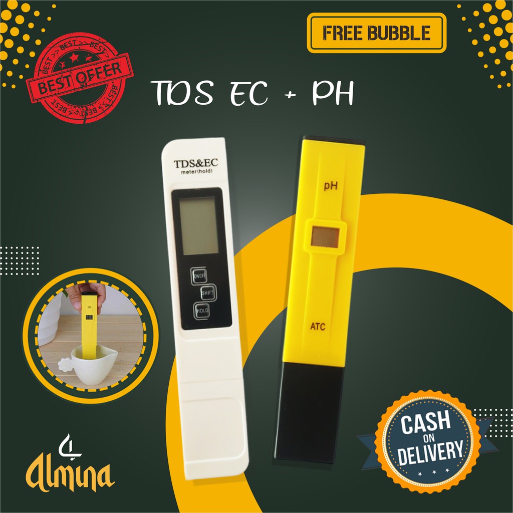 Jual PH Meter dan TDS EC (PAKET) TDS Meter dan PH Meter PH Tester PH ...