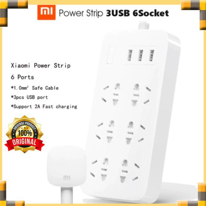 Jual Xiaomi Mijia Power Strip 6 Port + 3 Usb Plug In Colokan Listrik ...