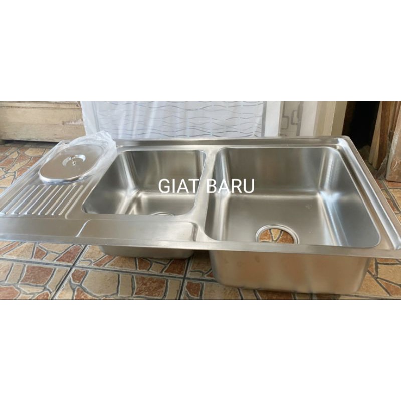 Jual Bak Cuci Piring 2 Lubang Stainless Steel / Kitchen Sink Stainless ...