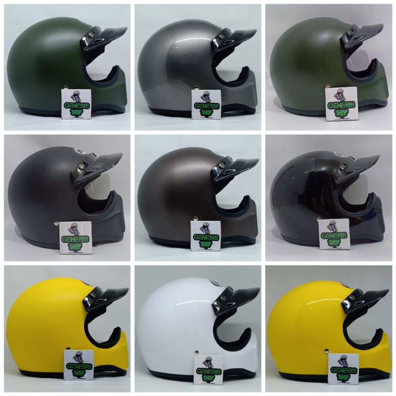 Jual Helm HBC FULL FACE helm cakil HBC cakil polos solid | Shopee Indonesia
